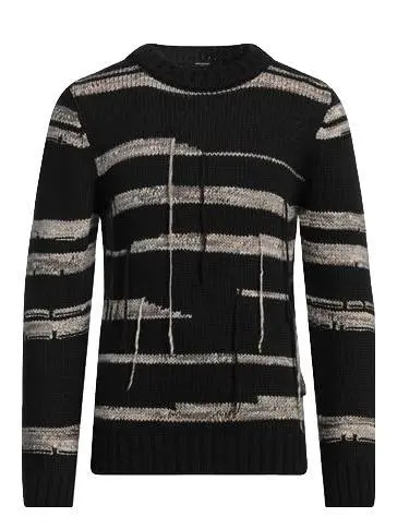 TAKESHY KUROSAWA Striped Lightweight Knit Sweater - Black