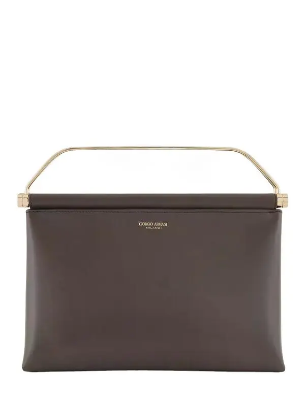 Giorgio Armani Leather Tote Bag - Brown