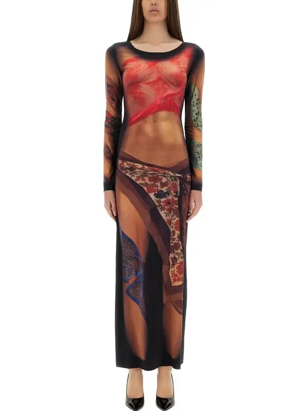 MARINE SERRE Long Dress Statues - Multicolour