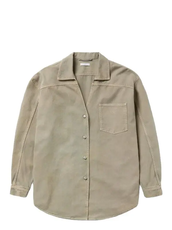 1989 STUDIO Light Denim Overshirt - Brown