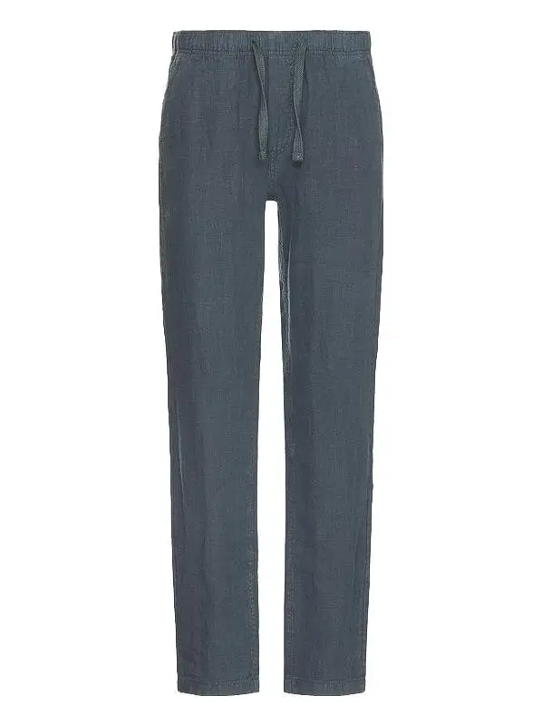 Faherty Brand Linen Drawstring Pants - Look Out Navy