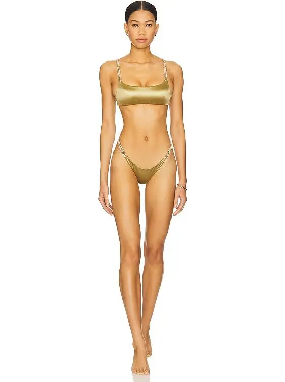 ISA BOULDER Vines Bodysuit - Grass & Silver