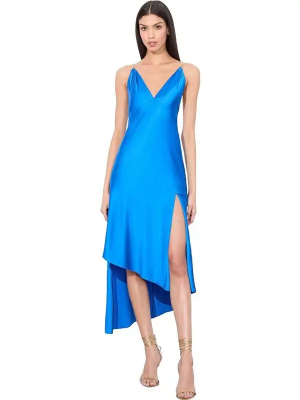 Alice + Olivia Savana Chain Strap Midi Dress - Blue