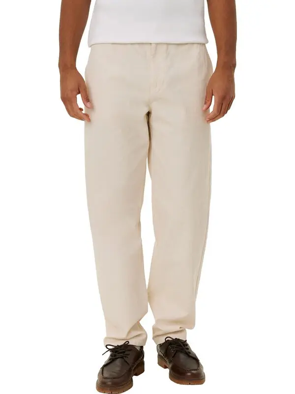 LES DEUX Kody Cotton Herringbone Trousers - Ivory
