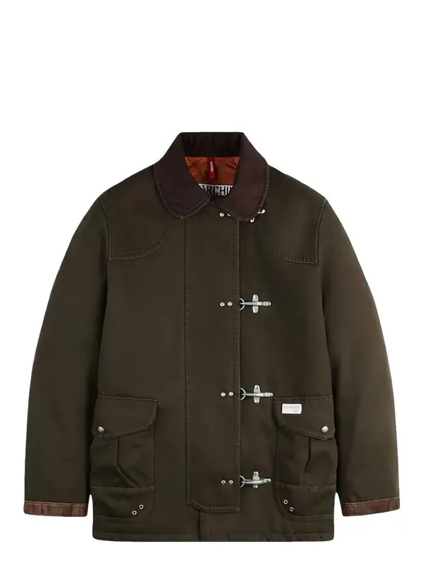 FAY Ribbed Collar Jacket - Green