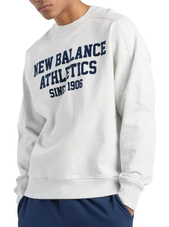 NEW BALANCE Varsity French Terry Crewneck Sweatshirt - Ash Heather