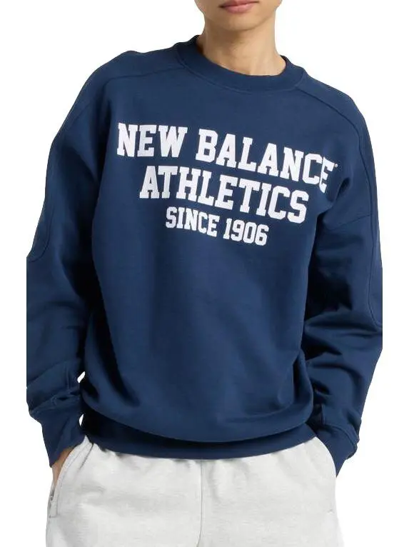 NEW BALANCE Varsity French Terry Crewneck Sweatshirt - Nb Navy