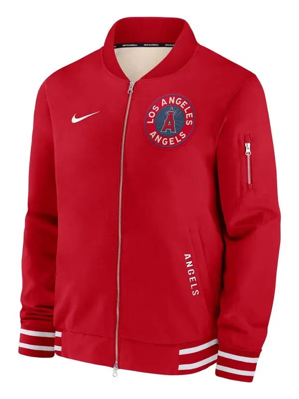 Nike Los Angeles Angels City Connect Mlb Full-zip Bomber Jacket - Red