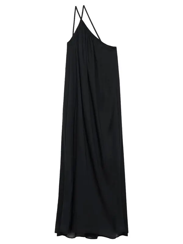 Closed Gathered Dress - 100 Black