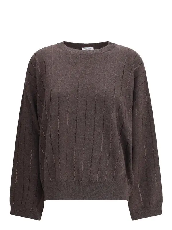 Brunello Cucinelli Sequin Embellished Sweater - Brown