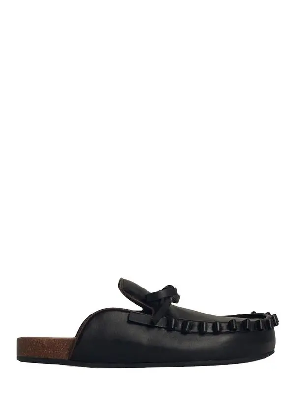 JW Anderson Leather Slippers - Black