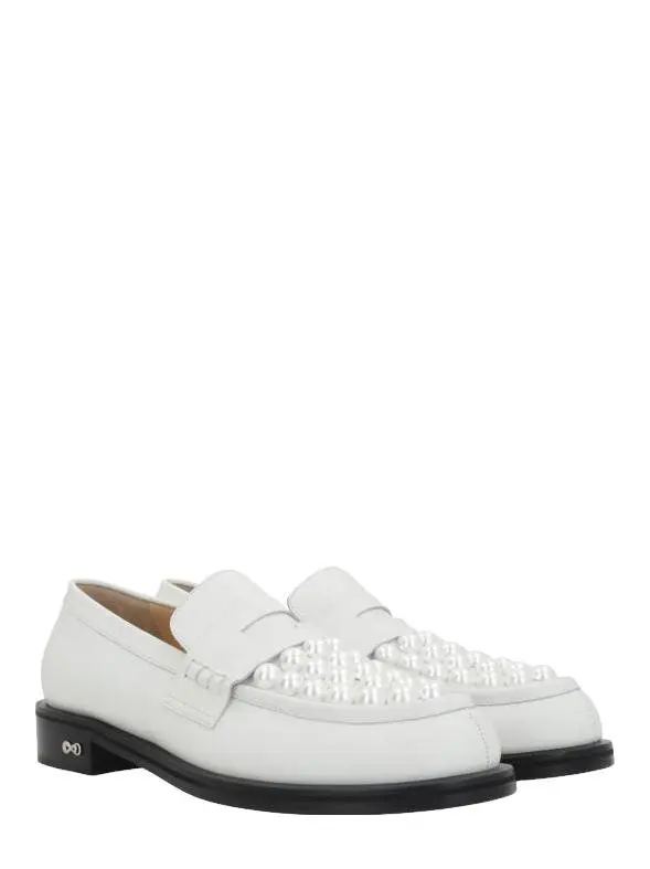 Mach & Mach Penny Loafers - White