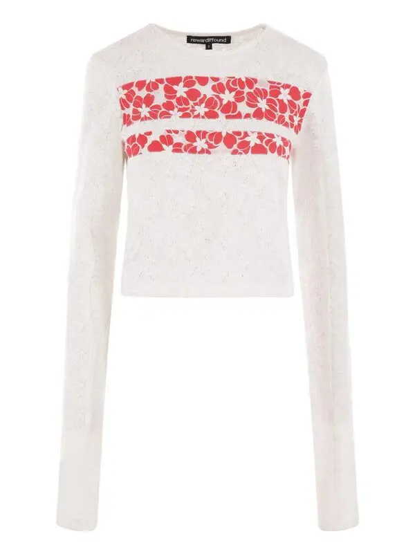 REWARD IF FOUND Cropped Top With Floral Detail - Neonred
