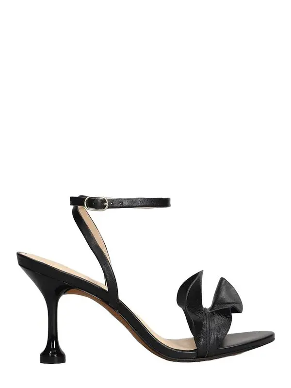 GUILHERMINA Sandals With Ruffles - Black