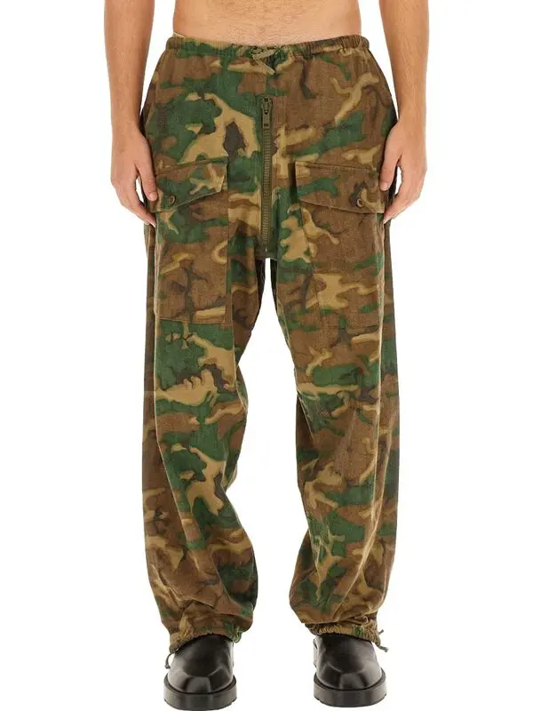 Givenchy Camouflage Print Cotton Trousers - Green