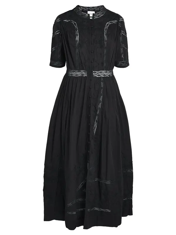 HAYLEY MENZIES Cotton August Midi Dress - Black