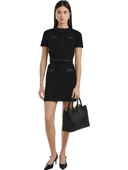 Rudsak Fitted Knit Mini Skirt - Black