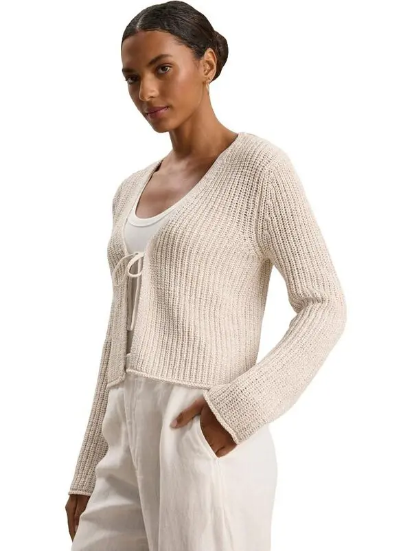 Velvet By Graham & Spencer Thalia Cropped Cardigan - White