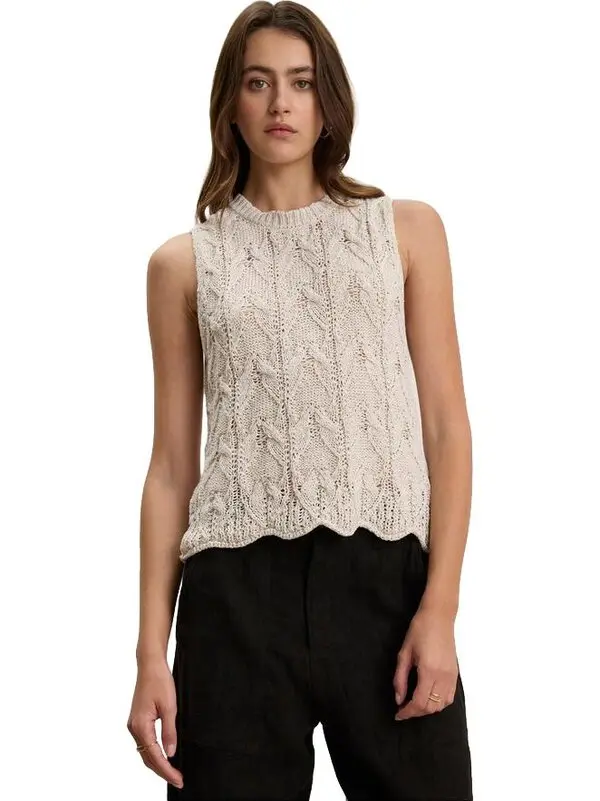 Velvet By Graham & Spencer Maren Sleeveless Sweater Vest - White