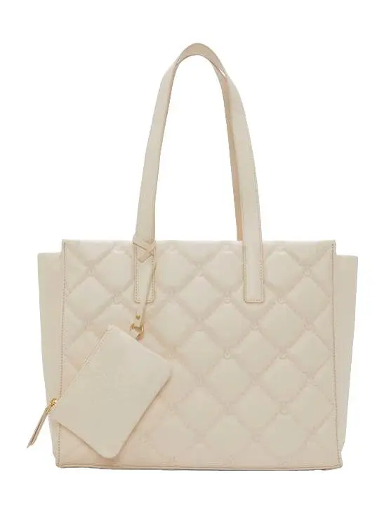 Vince Camuto Barry Quilted Leather Tote - Natural