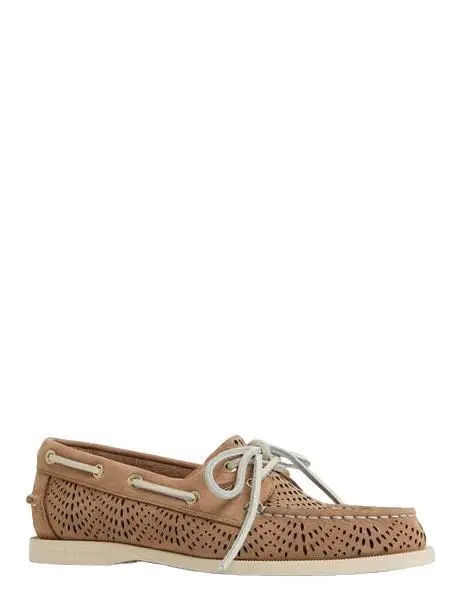 Sperry Perforated Leather Loafer - Medium Beige
