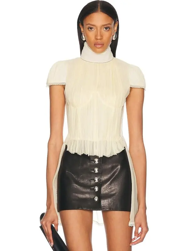 Alexander McQueen Chiffon Top - Pale Yellow