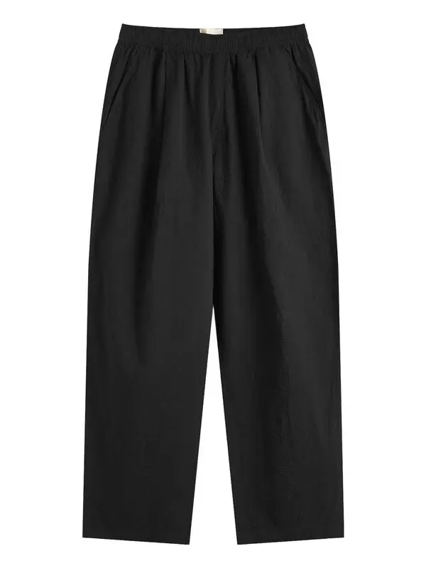 Folk Elasticated Wide Fit Trouser - Black Seersucker