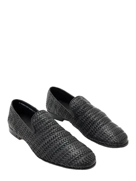 John Varvatos Venice Woven Slip-on Shoe - Black