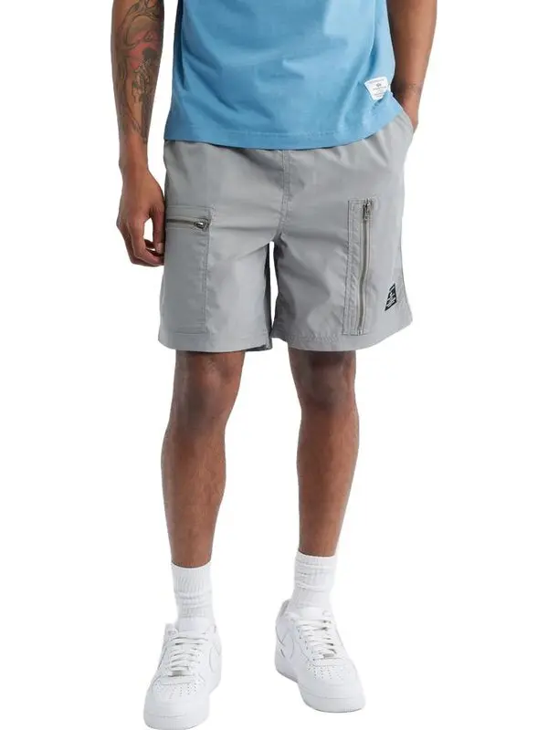 Alpha Industries Drawstring Cargo Shorts - Mid Gray