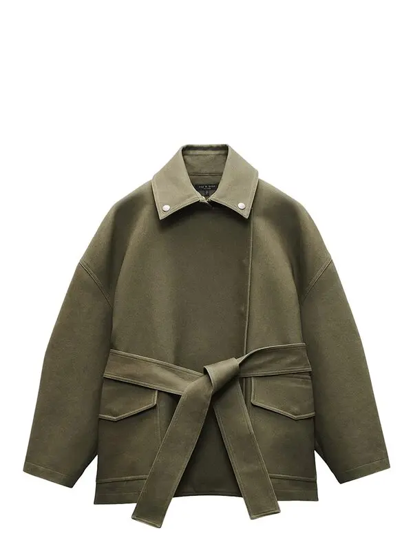 Rag & Bone Rue Belted Cotton Jacket - Armygrn