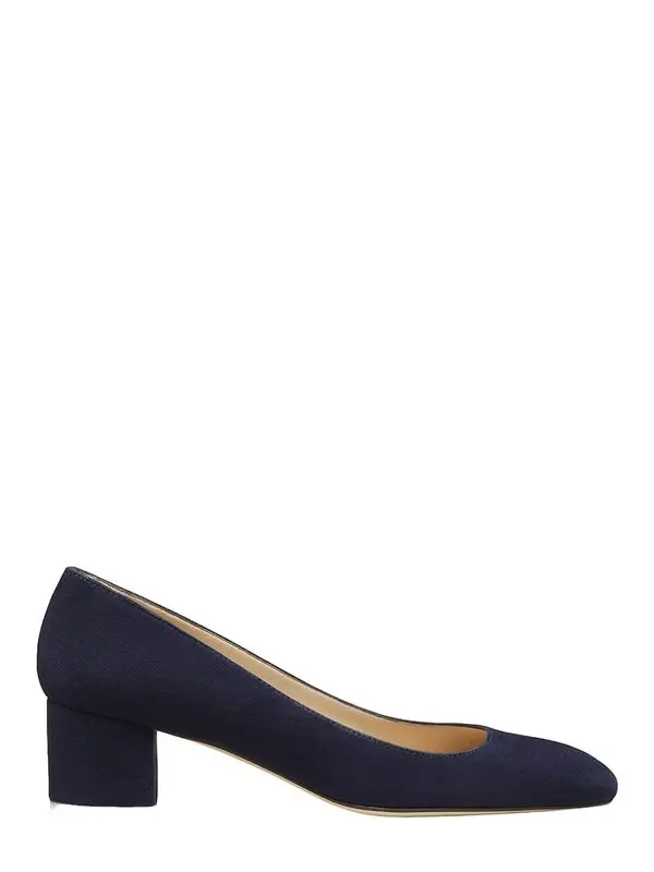 STUART WEITZMAN Maeva Suede Block-heel Pumps - Nice Blue