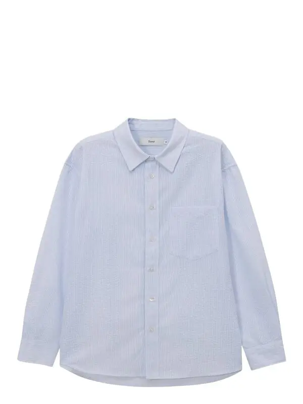 DUNST Oversized Button-front Shirt - Soft Blue Stripe