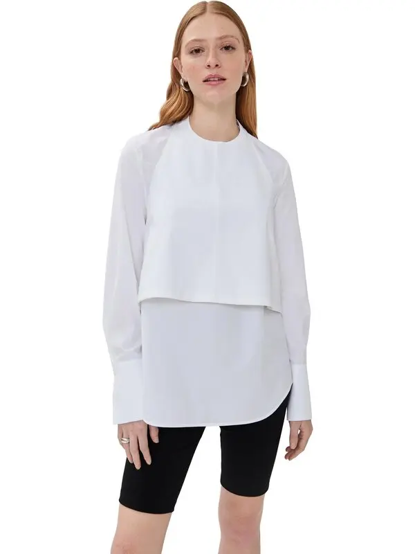 Wardrobe.NYC Layered Halter Shirt - White
