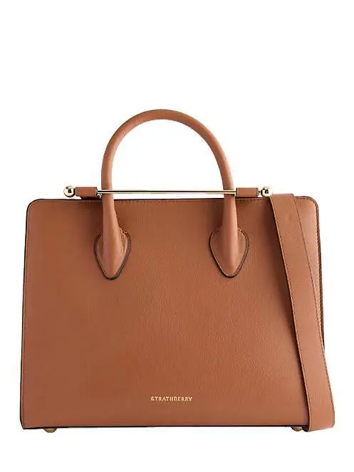 Strathberry Midi Leather Tote Bag - Chestnut