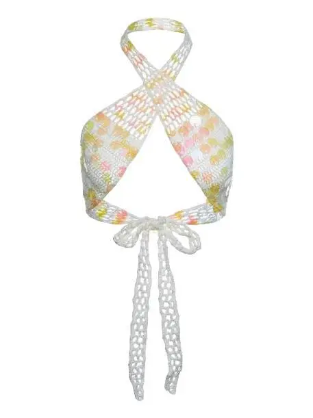 SPARKL Siren Cross Top - White