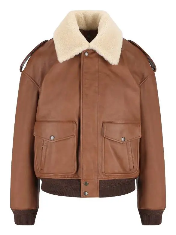 Saint Laurent Signature Bomber Jacket - Marron Terracotta/no