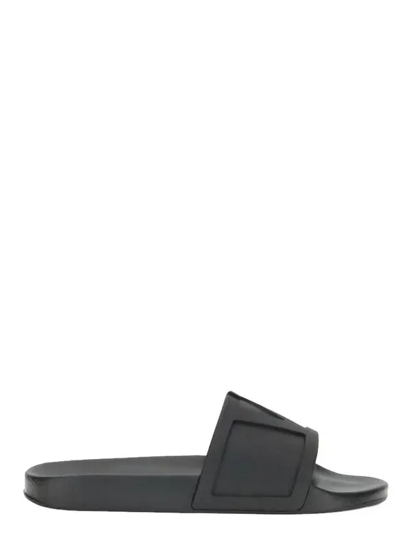 Valentino Garavani Rubber Vlogo Slides - Black