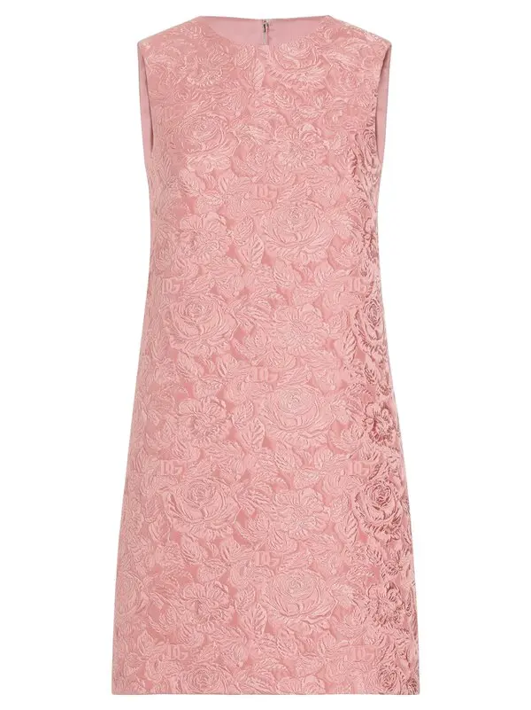 Dolce & Gabbana A-line Floral Matelassé Jacquard Short Dress - Multicolor