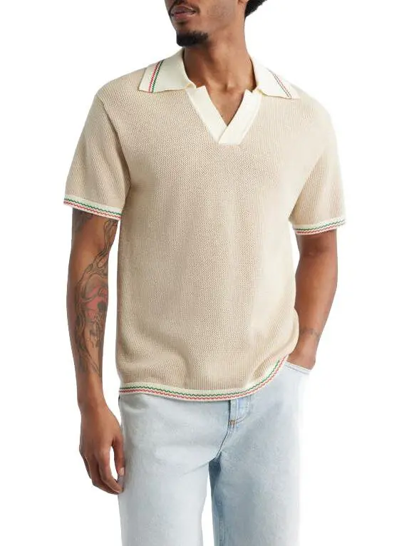 MAVRANS Ciao Open Stitch Johnny Collar Sweater - Grey