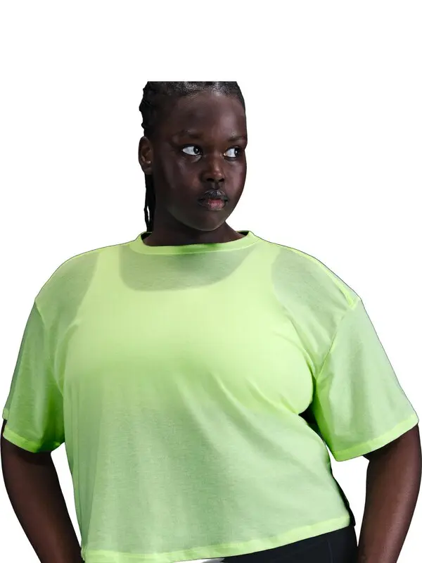 Nike One Relaxed Dri-fit Cropped Short-sleeve Top - Yellow