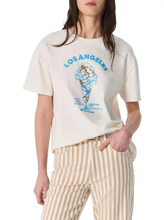 Rag & Bone Cotton Graphic T-shirt - Chalk