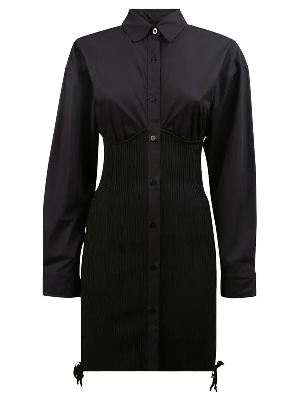 ANDREĀDAMO Ribbed Knit Midi Dress - Black