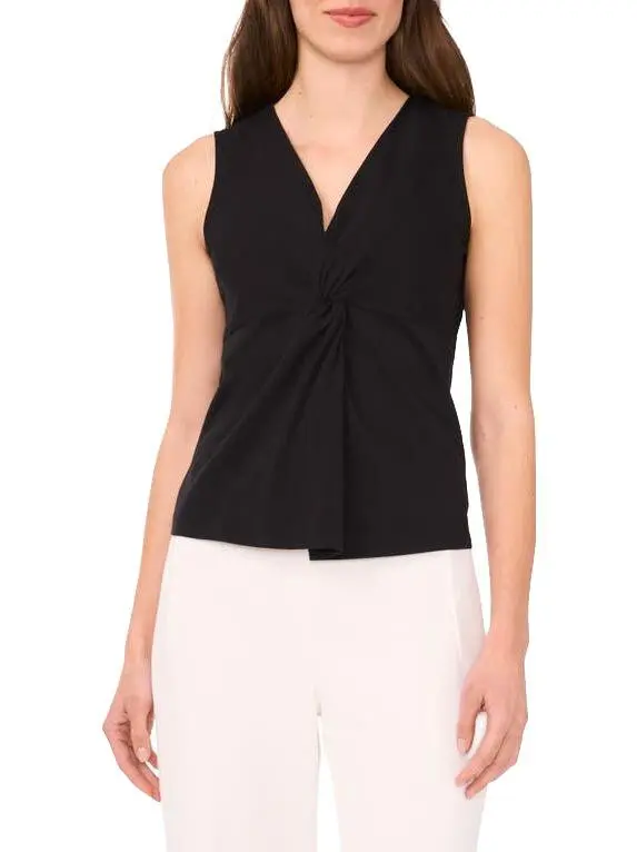 Halogen Twist Front Knit Top - Rich Black