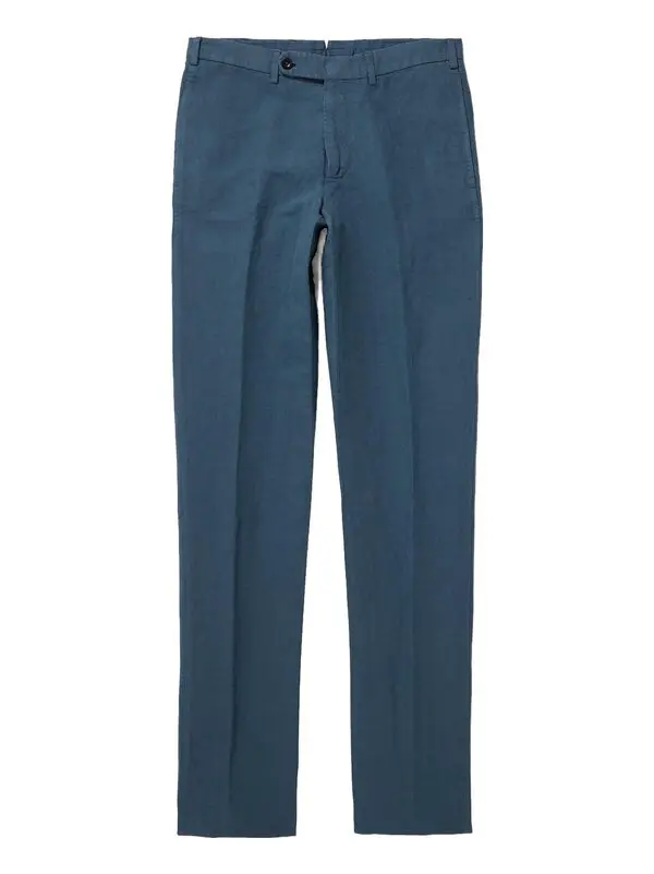 Sid Mashburn Sport Straight-leg Hemp And Cotton-blend Canvas Trousers - Blue