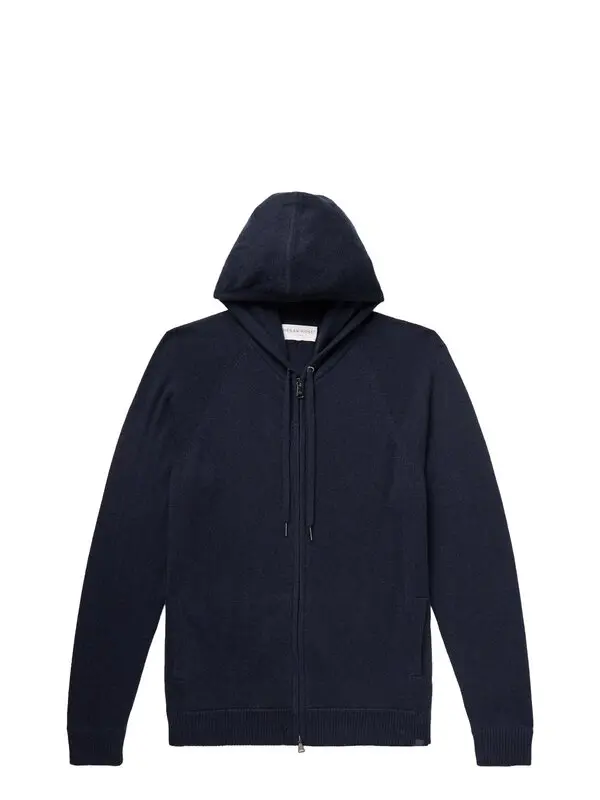 Derek Rose Finley Cashmere Zip-up Hoodie - Blue