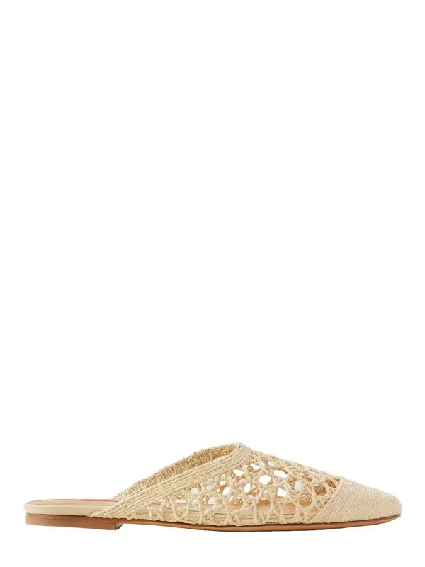 EMME PARSONS Woven Raffia Mules - Neutrals