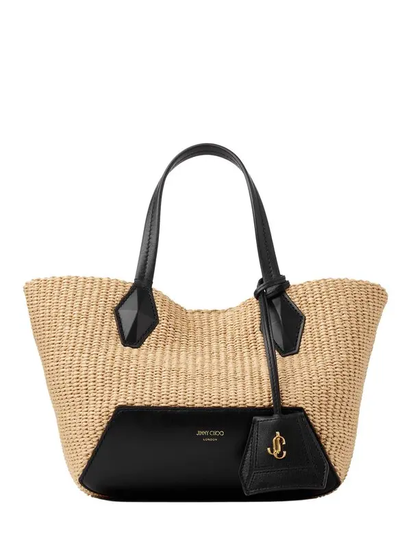 JIMMY CHOO Diamond Raffia Tote Bag - Beige