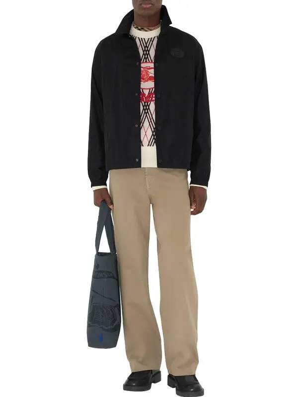 Burberry Knight Stamp Nylon Coach Jacket - Black