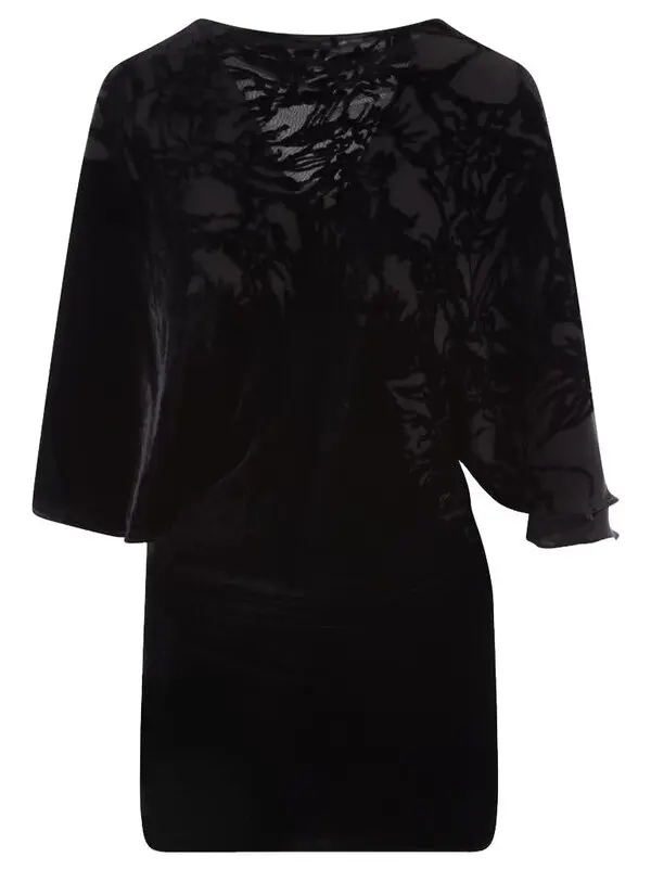 REV Dévoré Velvet Minidress - Black