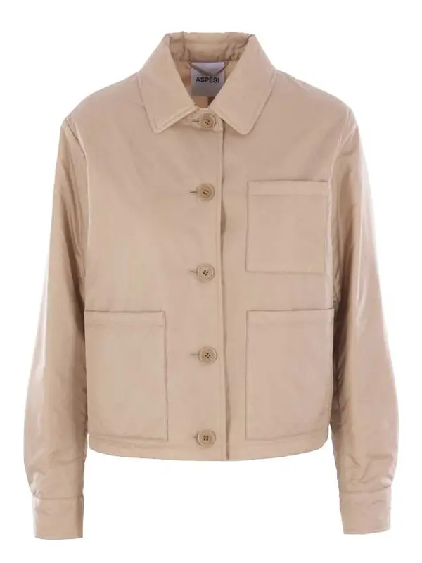 Aspesi Nylon Jacket With Thermore Padding - Beige